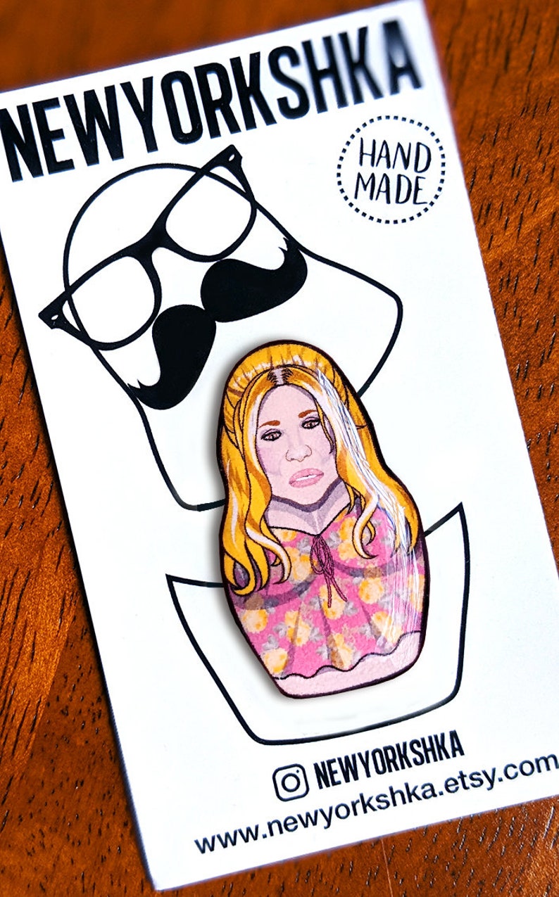 Jennifer Coolidge - Tanya - the White Lotus Doll - Handmade Pin Badge ...