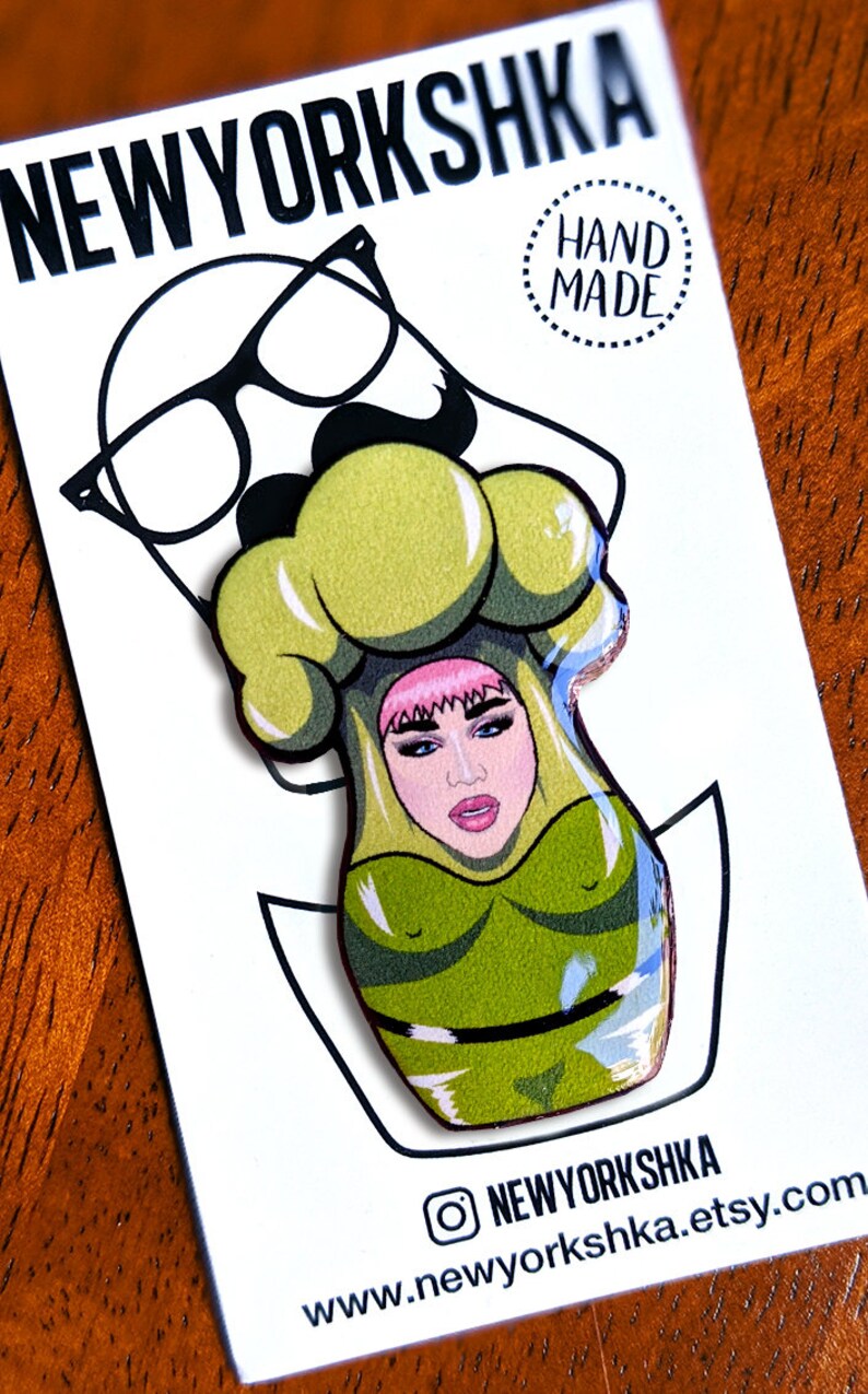 Dahlia Sin Sexy Broccoli Doll Pinand Magnetand Etsy