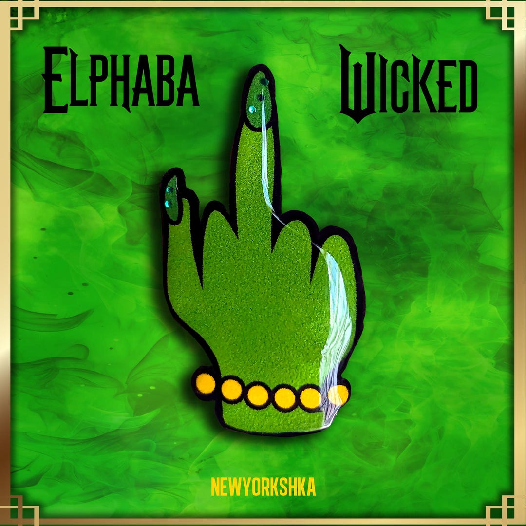 Wicked Elphaba and Friends Middle Finger - Handmade Pin Badge /fridge ...