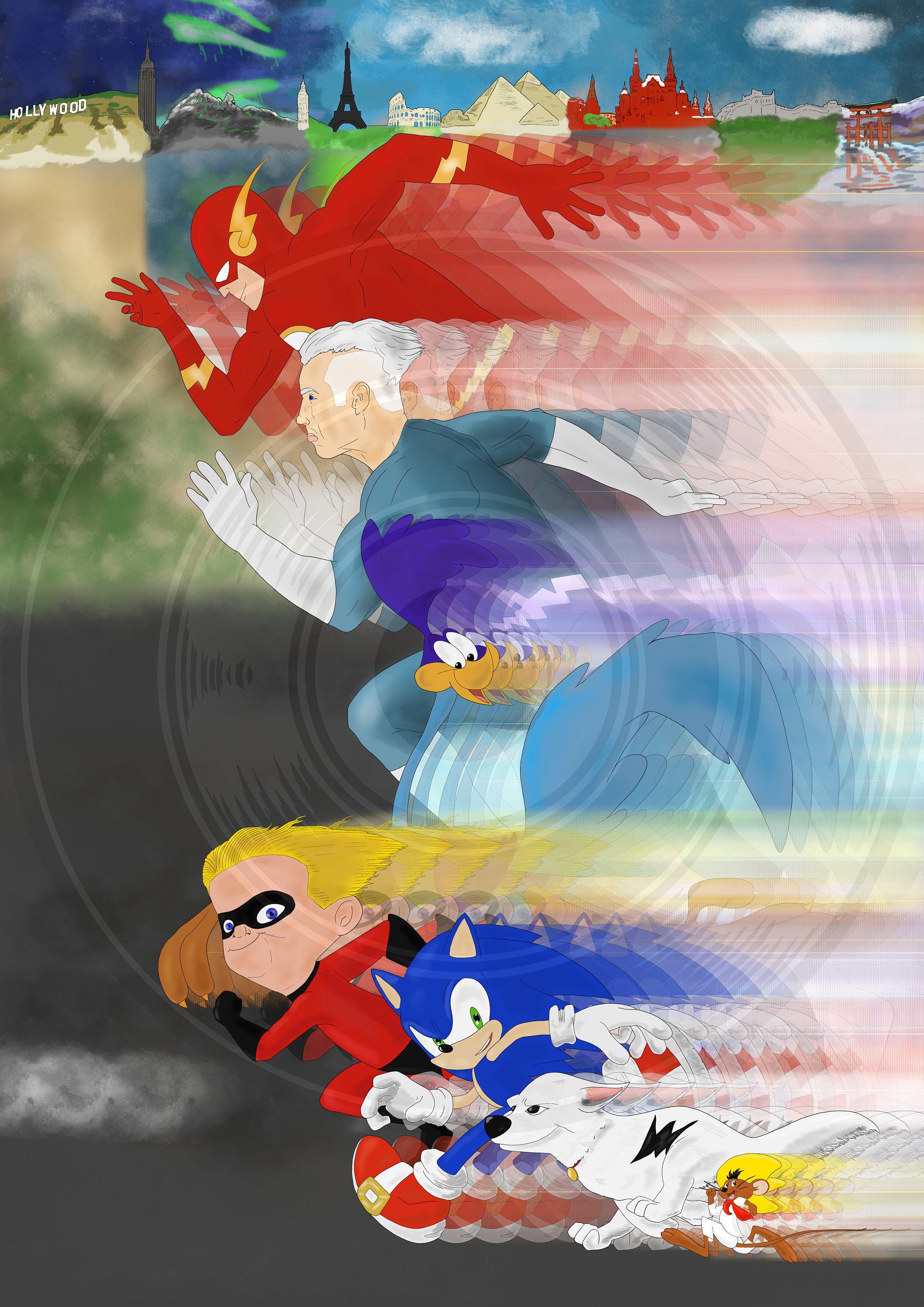 Flash Vs Sonic Vs Roadrunner
