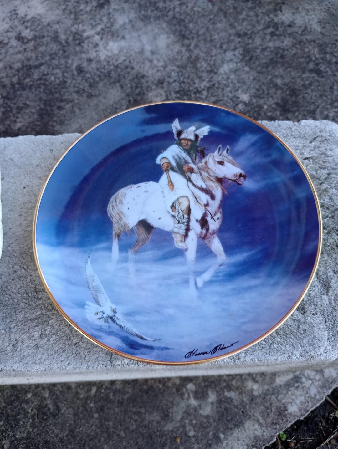 Winter Hawk by Hernon Adam's Plate Boxed in Foam, Size 8 Inches in ...