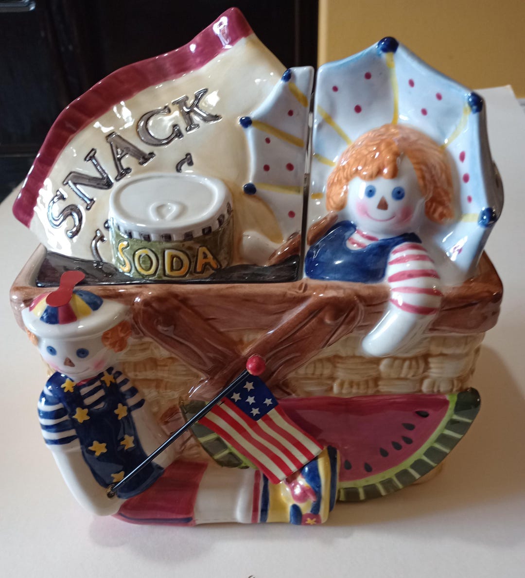Debby Mumm Ceramic Cookie Jar, Patriotic Rag Doll Design - Etsy