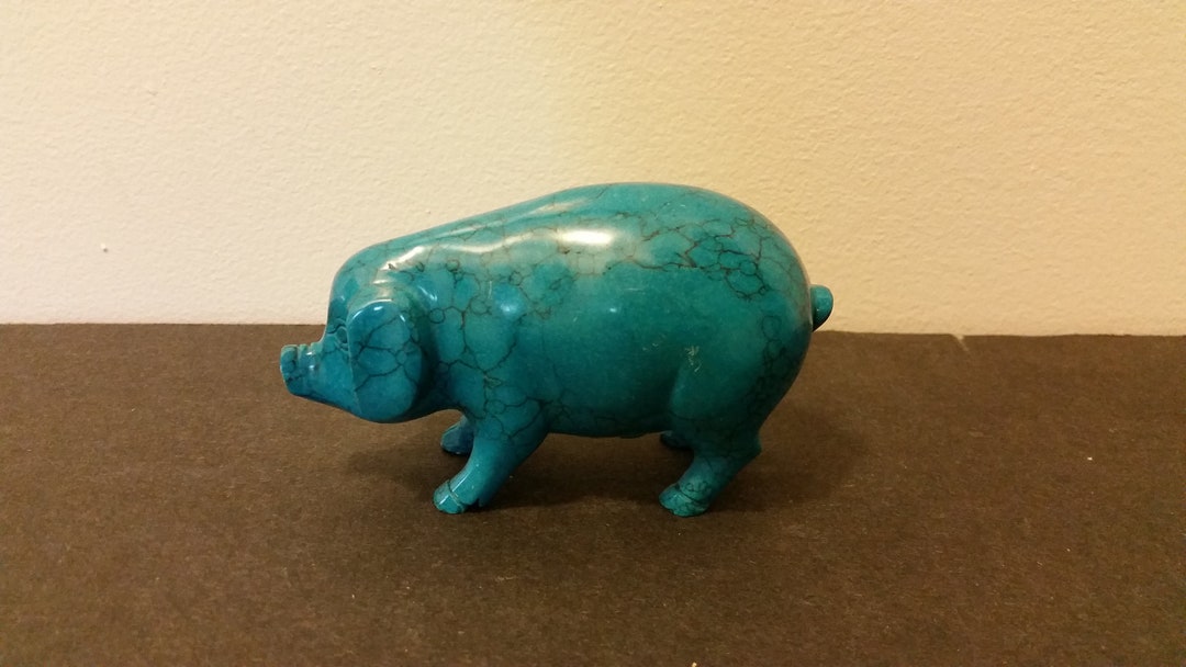 Turquoise Pig Similar to a Tibetan Style Figurine - Etsy