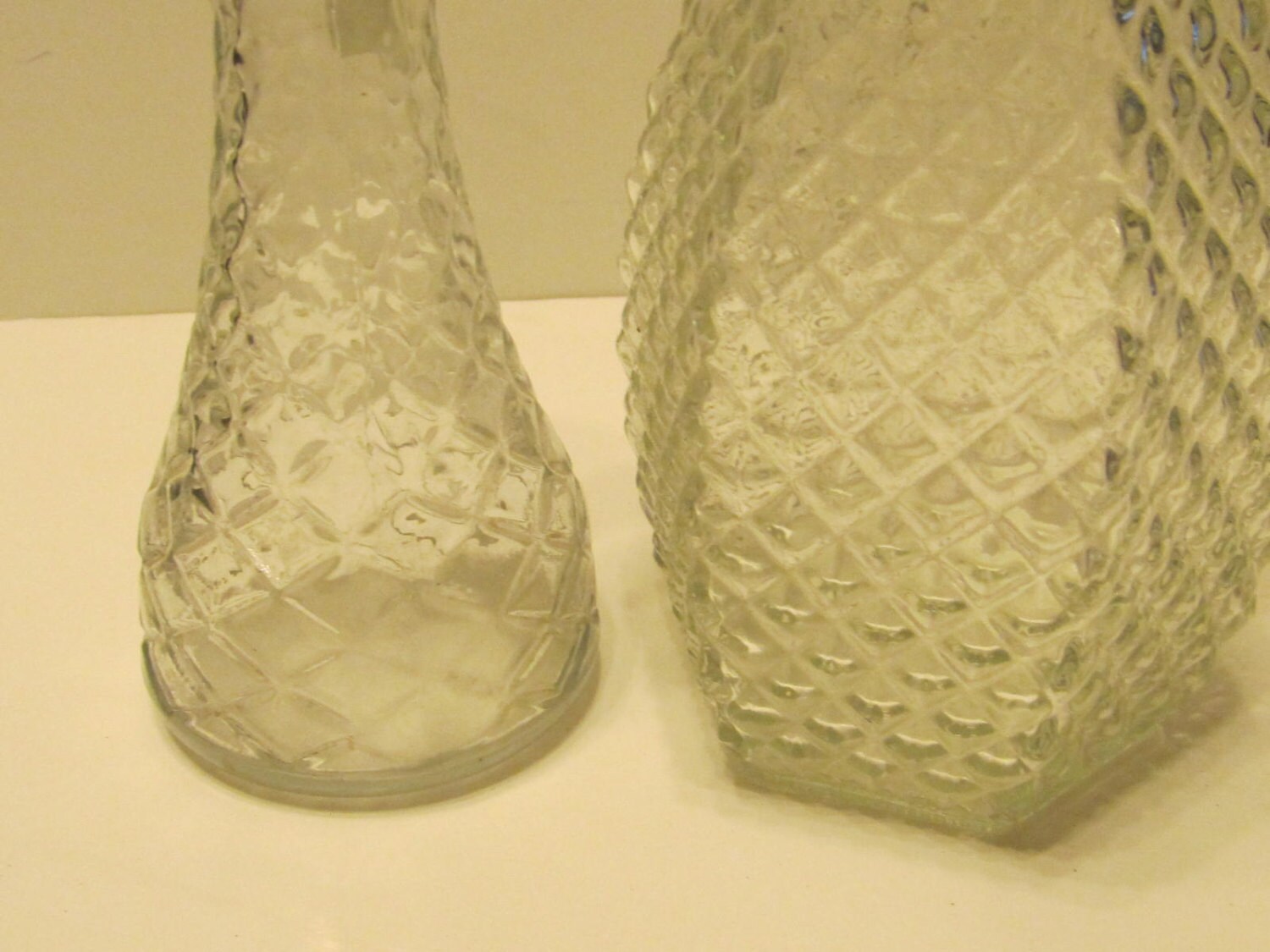A Pair Of Cut Glass Vases Etsy