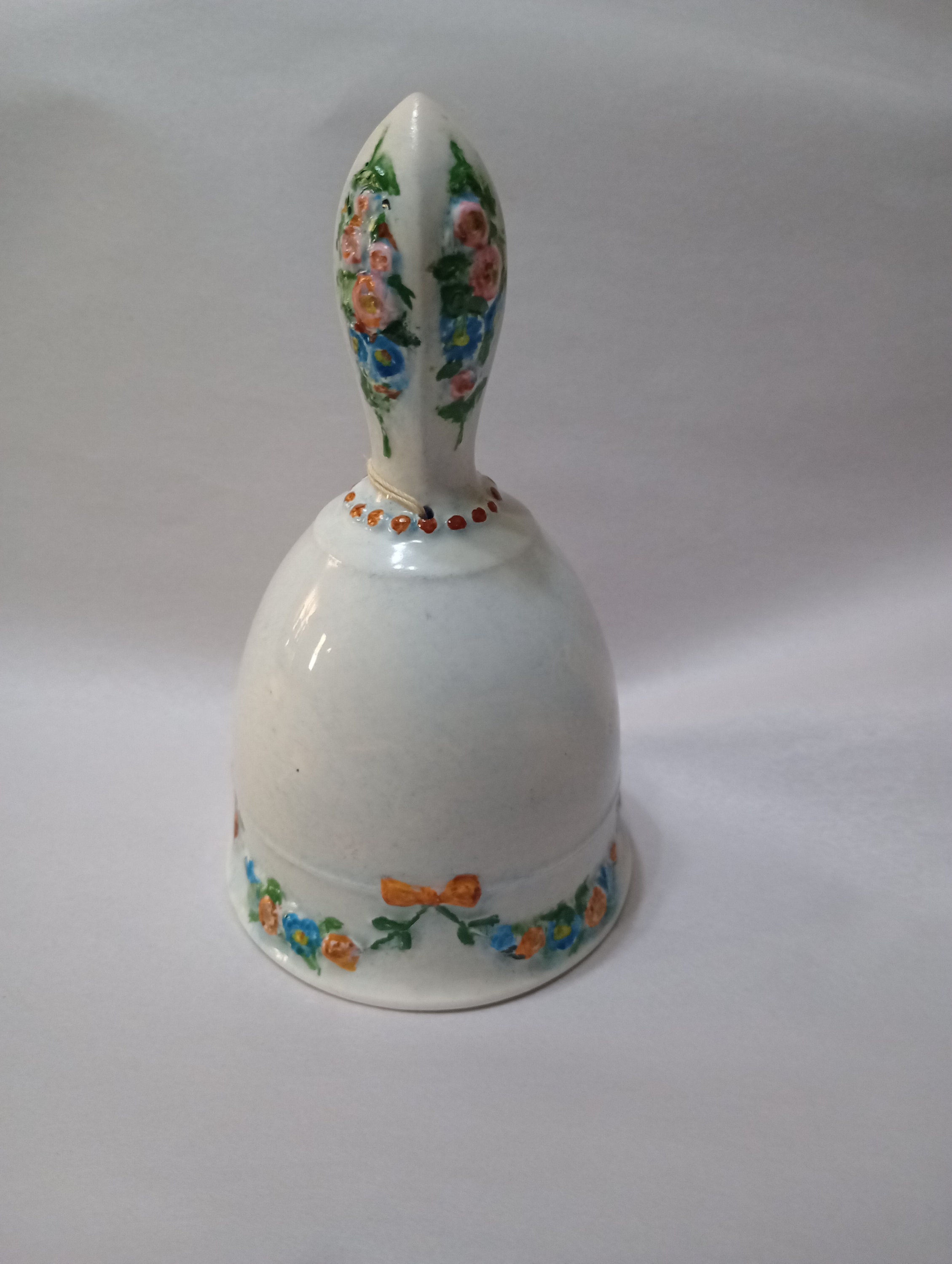 Hobbiest Piece, Ceramic German Bell Full of Garland Roses Signed and ...