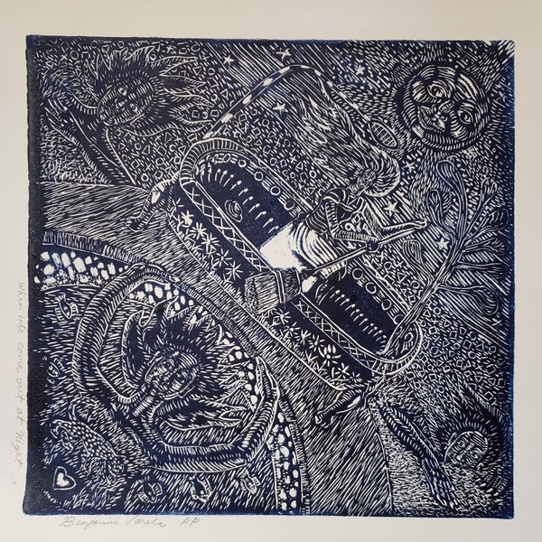 Linoleum Prints - Etsy