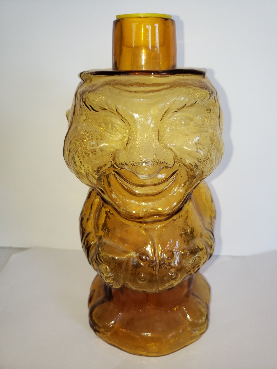 Antique Amber Lidded Toby Glass Decanter Whiskey Bottle With Its Cup or ...