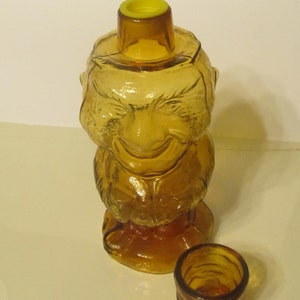 Antique Amber Lidded Toby Glass Decanter Whiskey Bottle With Its Cup or ...