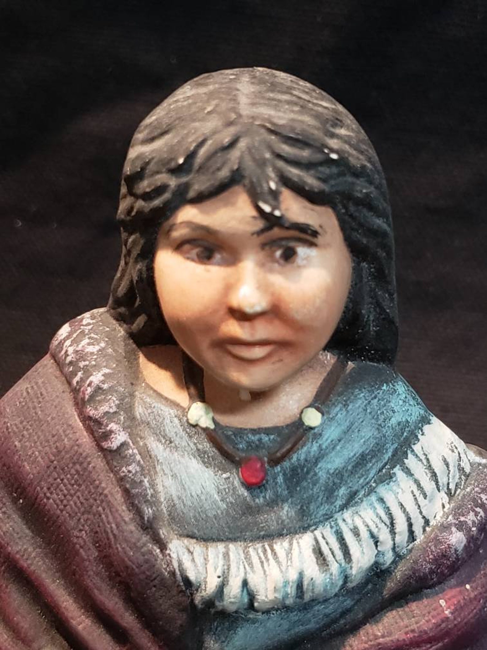 Ceramic Native American Women Sitting, Hobby Piece, Hand Painted ...