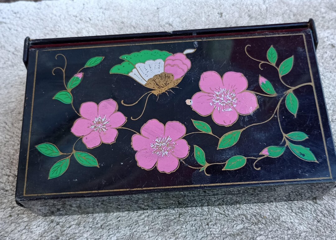 Asian Trifold Black Plastic Mirror Box. - Etsy