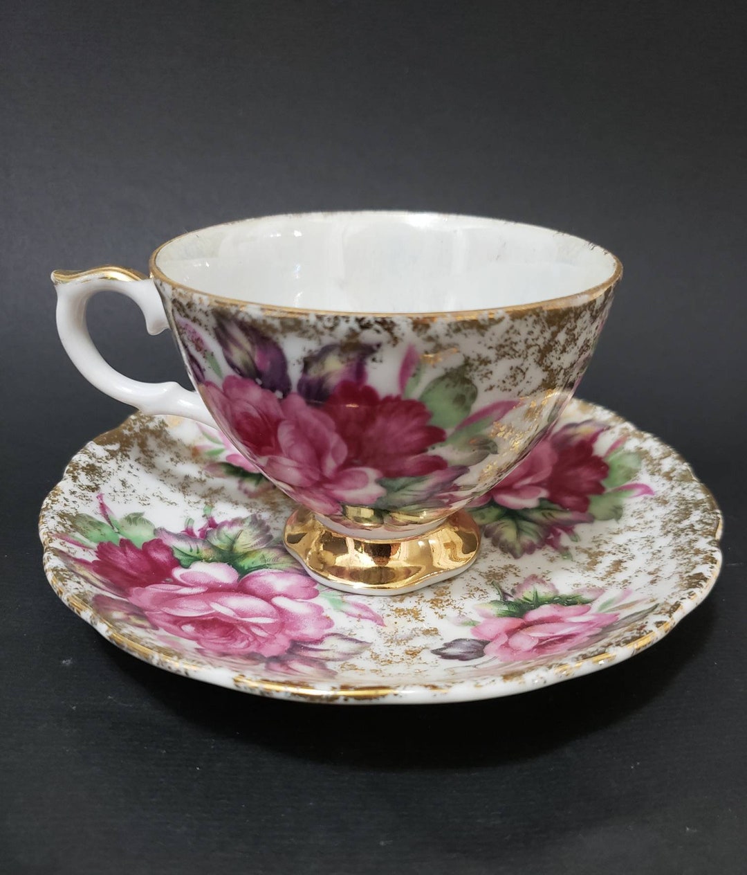 Full of Roses Porcelain, Ceramic Teacup and Saucer Rossetti, Hand ...