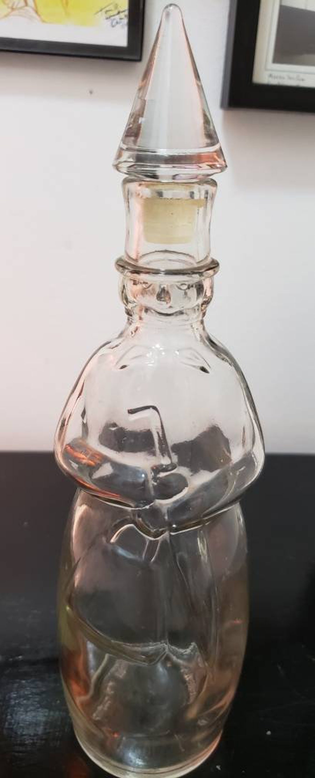 Prohibition Era Glass Lady Jar: Clear Wine Pitcher Figurine - Etsy