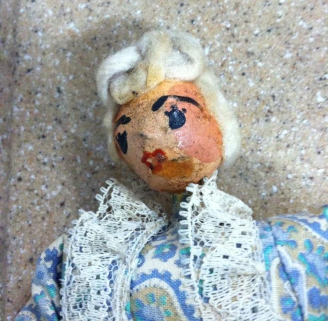 Handmade Folk Art Wooden Doll: Primitive Vintage Decor. - Etsy