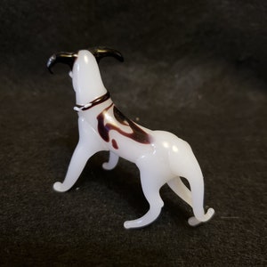 Miniature Animal Glass Dog, Black and White Dog - Etsy