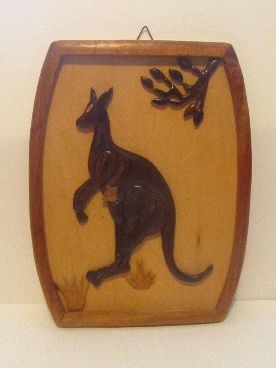 Carved Wooden Kangaroo Wall Plaque, Wall Children Decor. - Etsy