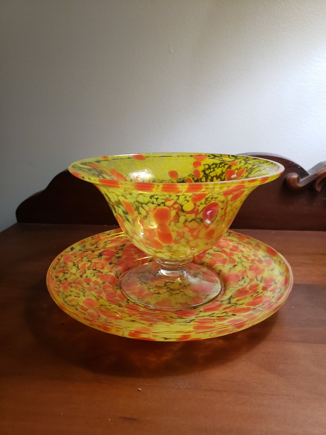 A Set of Bohemiam Glass Cup and Saucer, Margarita Glass With Bowl ...