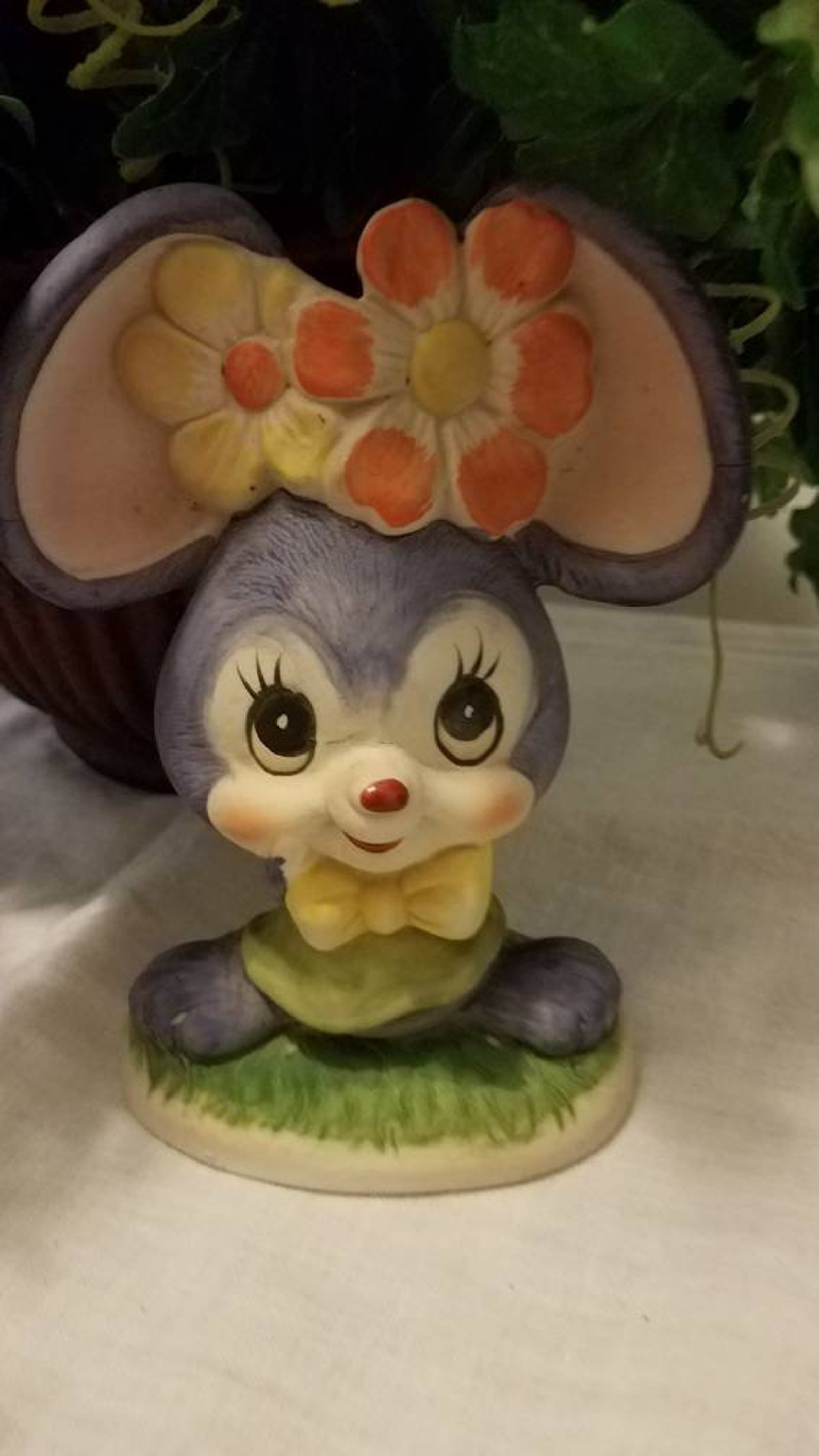 Ceramic, Porcelain, Bisque Big Ear Mouse by Enesco Figurine. - Etsy