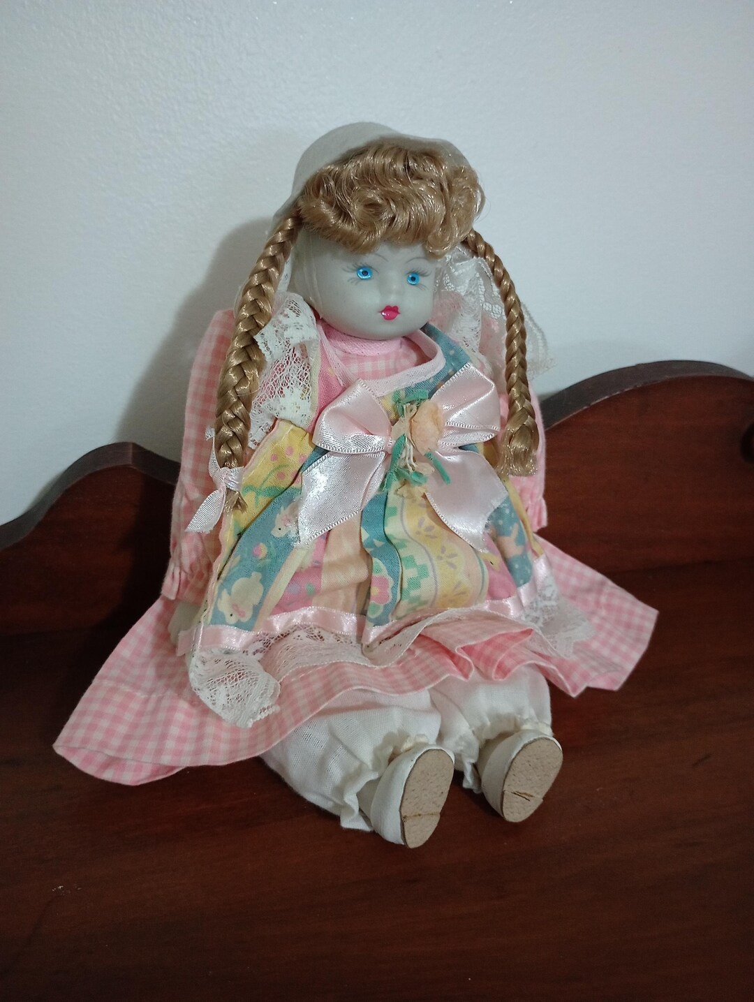 Bisque German-style Doll, Blond Braids, Pink Country Outfit - Etsy