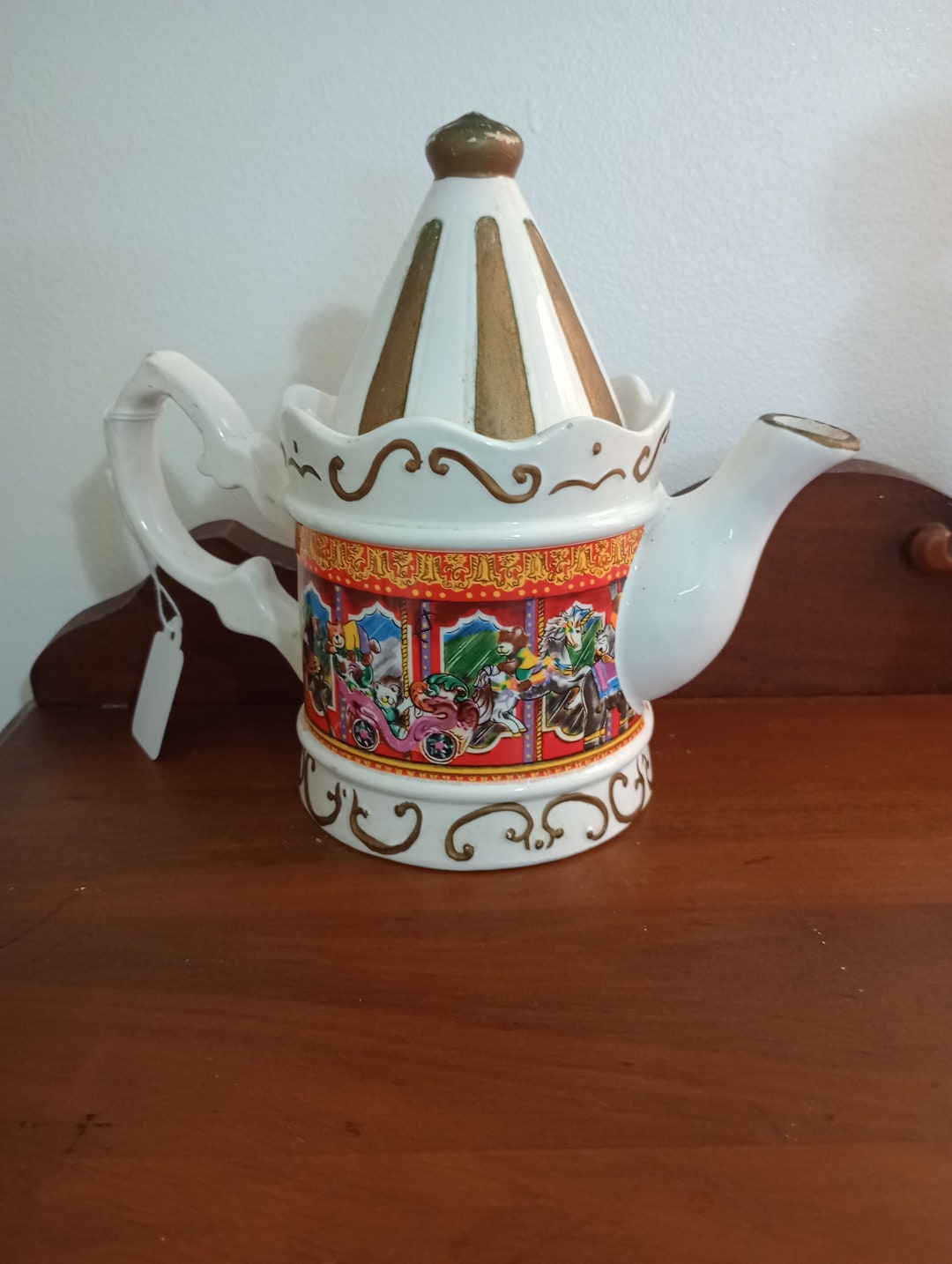 SCC Ceramic Teapot With a Carousel Modern Design - Etsy