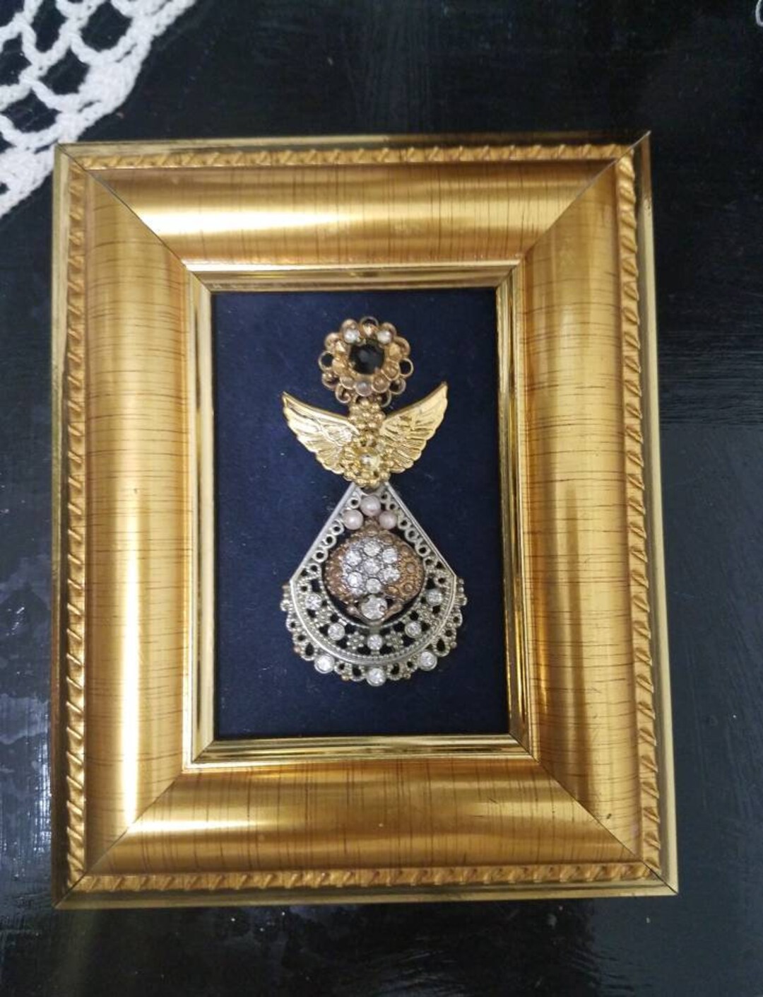 Art Jewelry Angel, Christmas Assemblage Angel With Wings, a Found ...