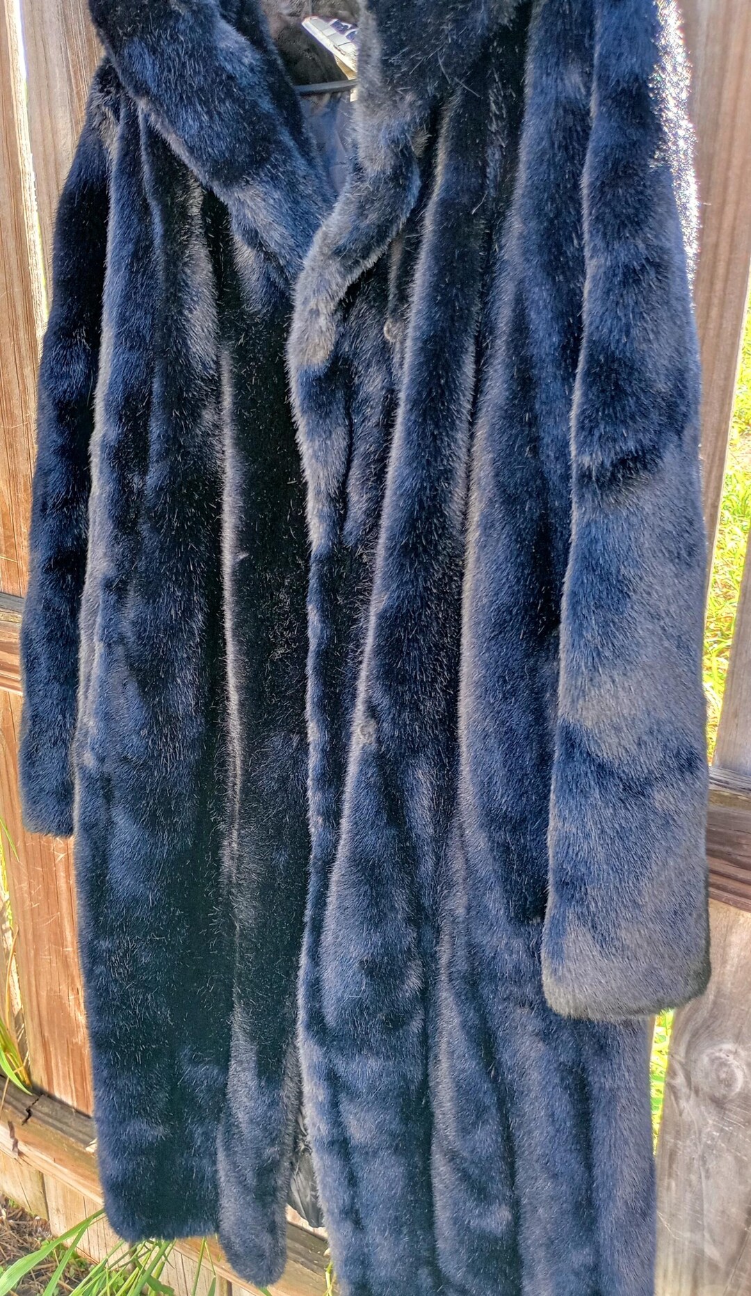 Vintage England Lykafur Black Faux Mink Fur Coat No Bottom Coat, Hindge ...