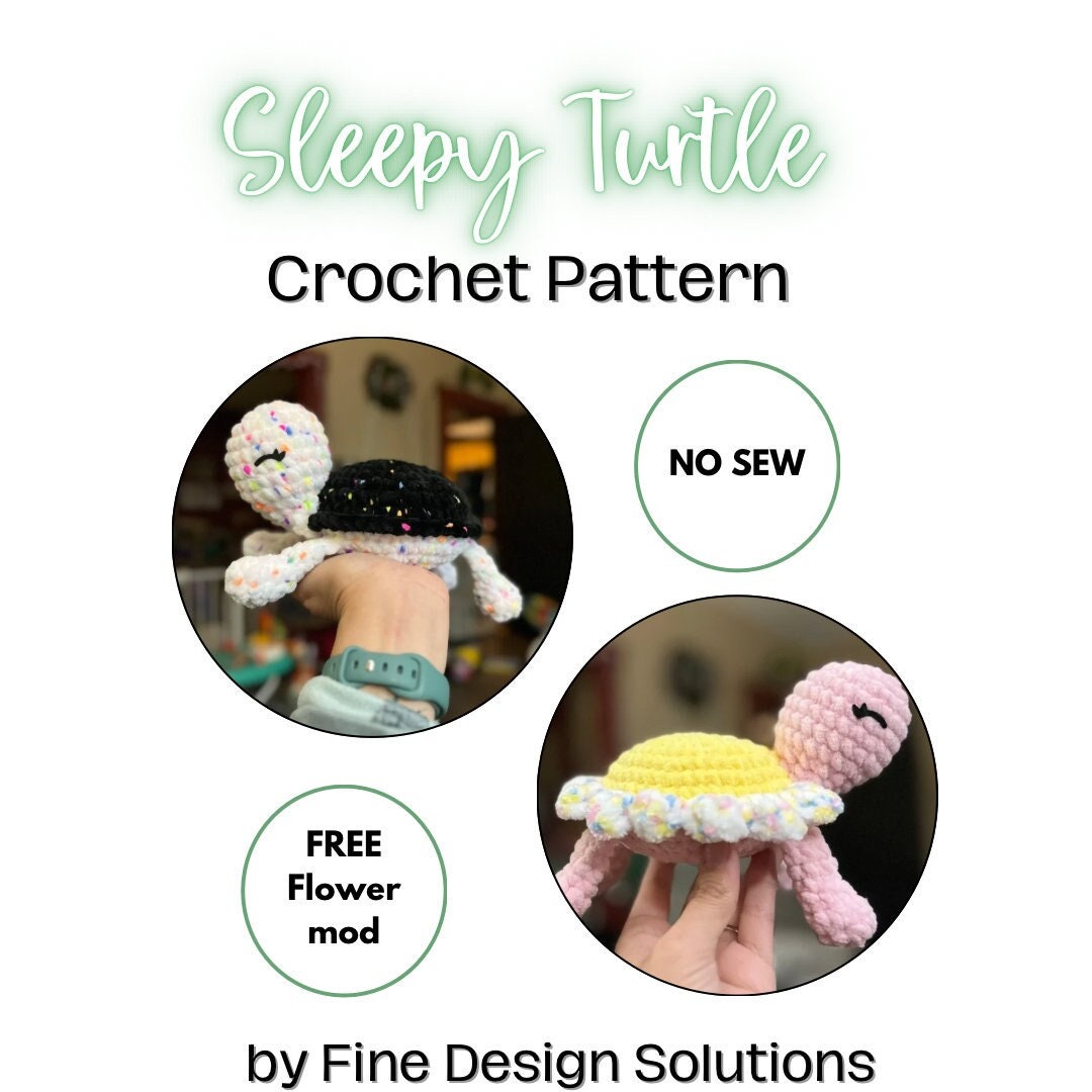 Crochet Turtle Pattern, Sleepy Turtle Crochet, Flower Turtle Pattern, Turtle Stuffed Animal ...