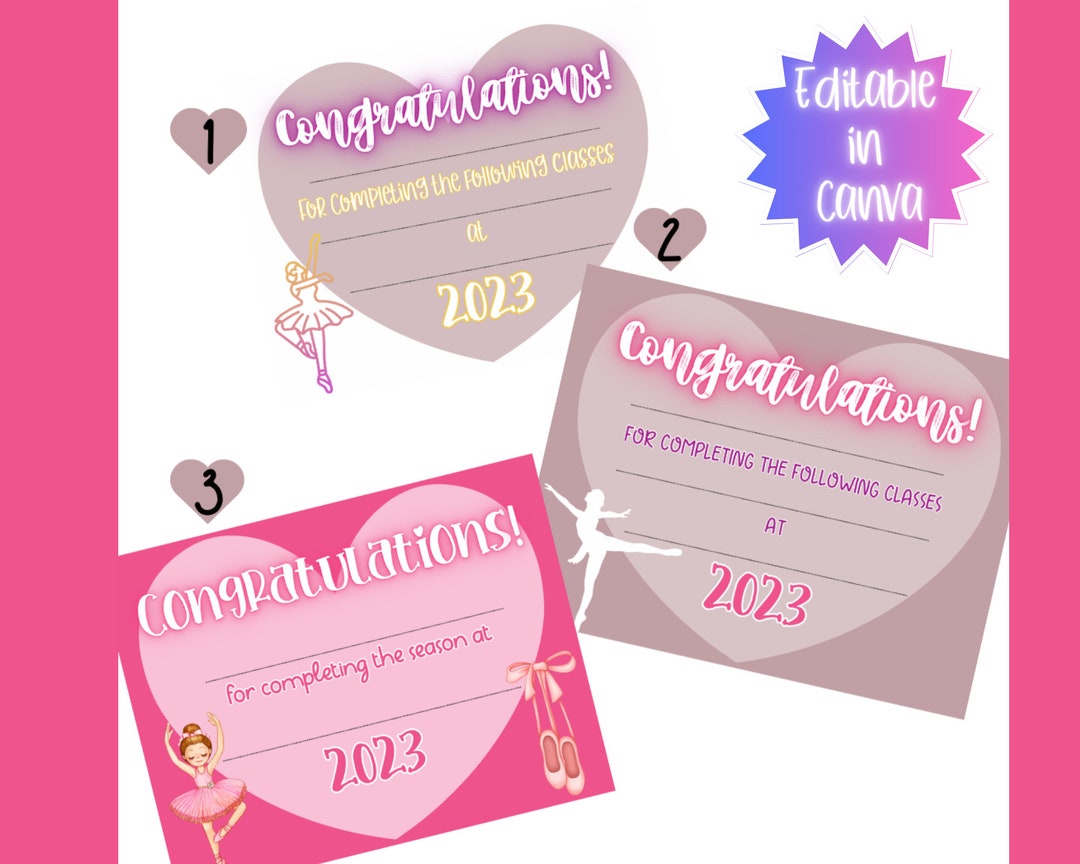 Editable Dance Certificate Combo Pack, Certificate of Completion ...