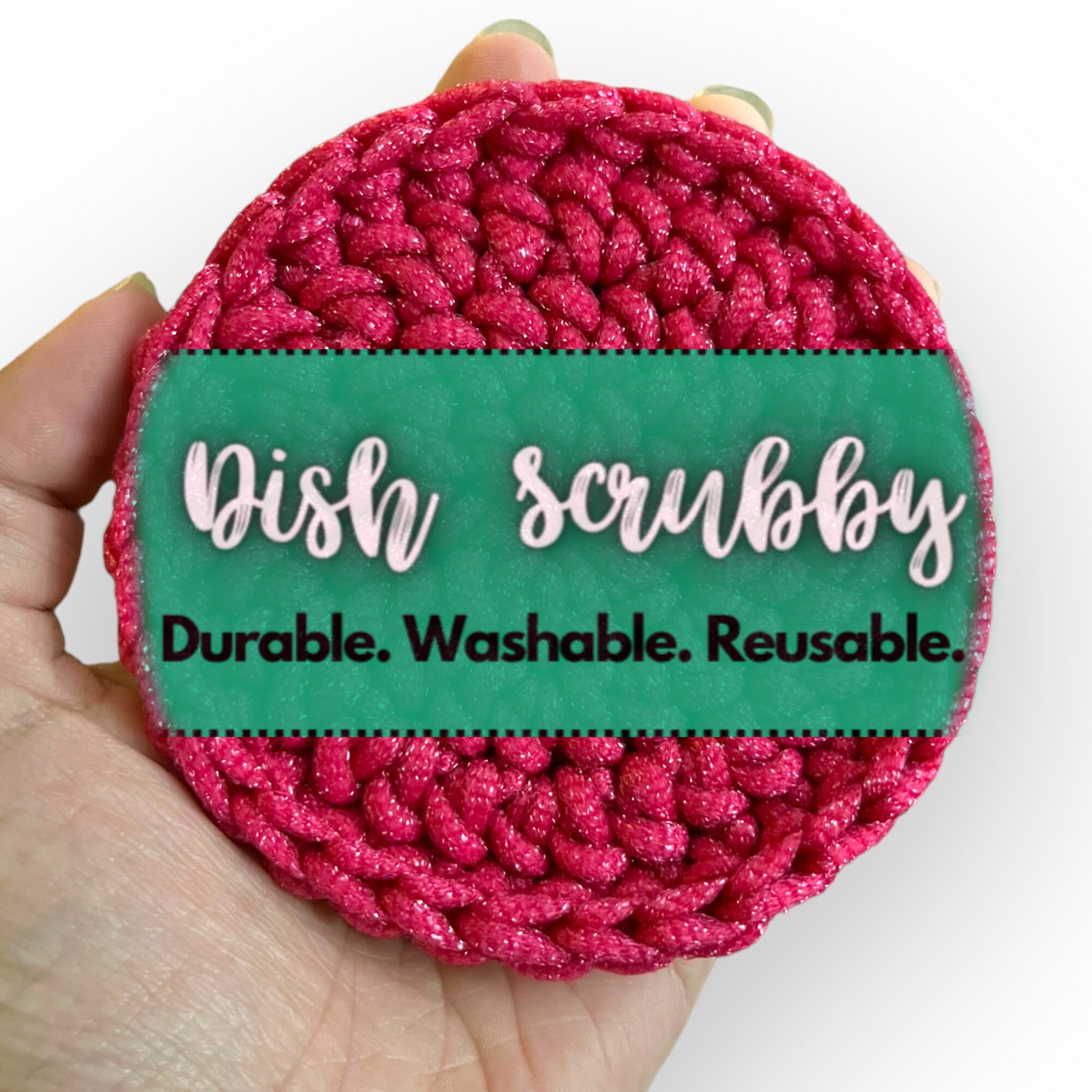 Dish Scrubby Product Tag, Printable Wrap Label, Product Sleeve ...
