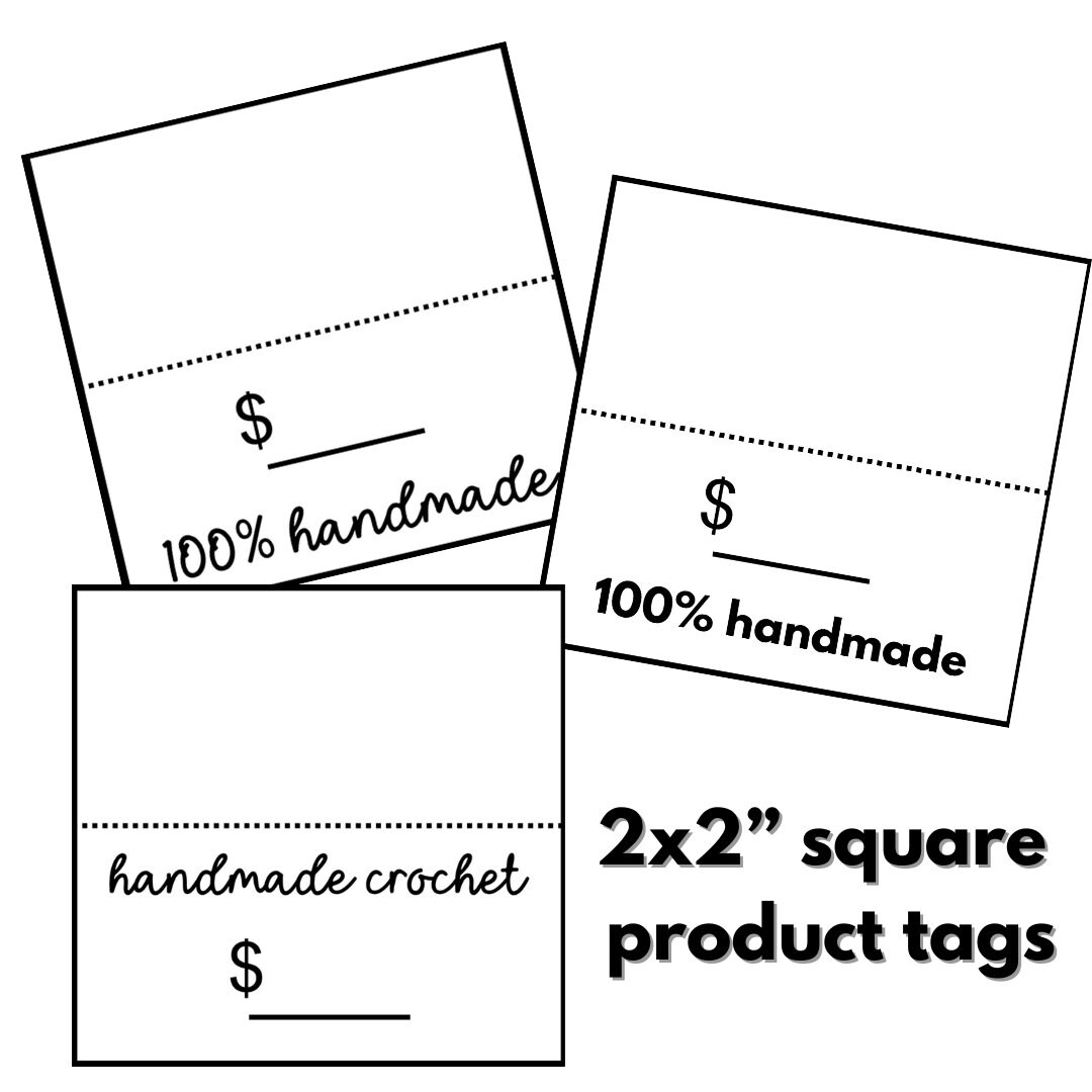 2 Inch Square Price Tag, Handmade Price Tag, 100% Handmade, Handmade ...
