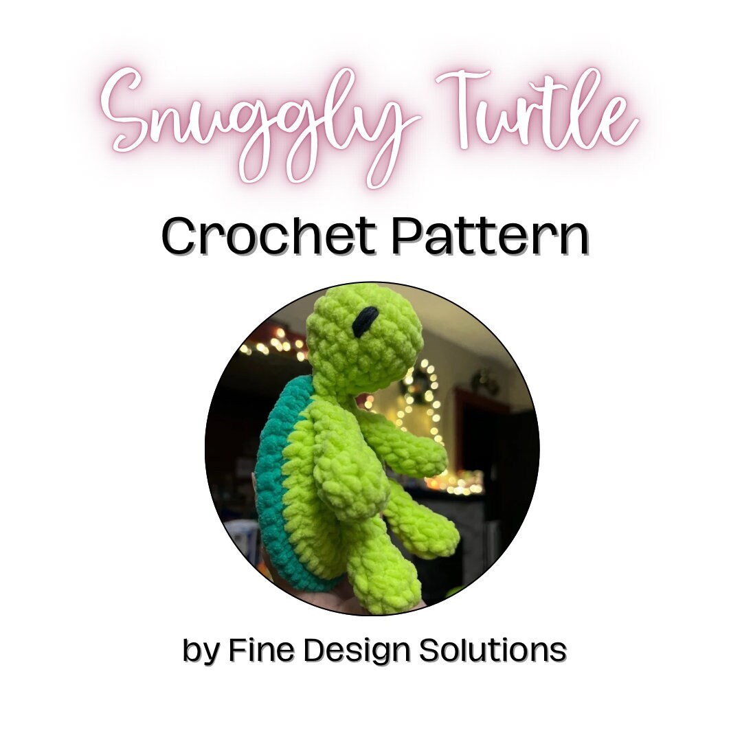 Crochet Turtle Pattern, Snuggly Turtle Crochet Pattern, Turtle Stuffed ...