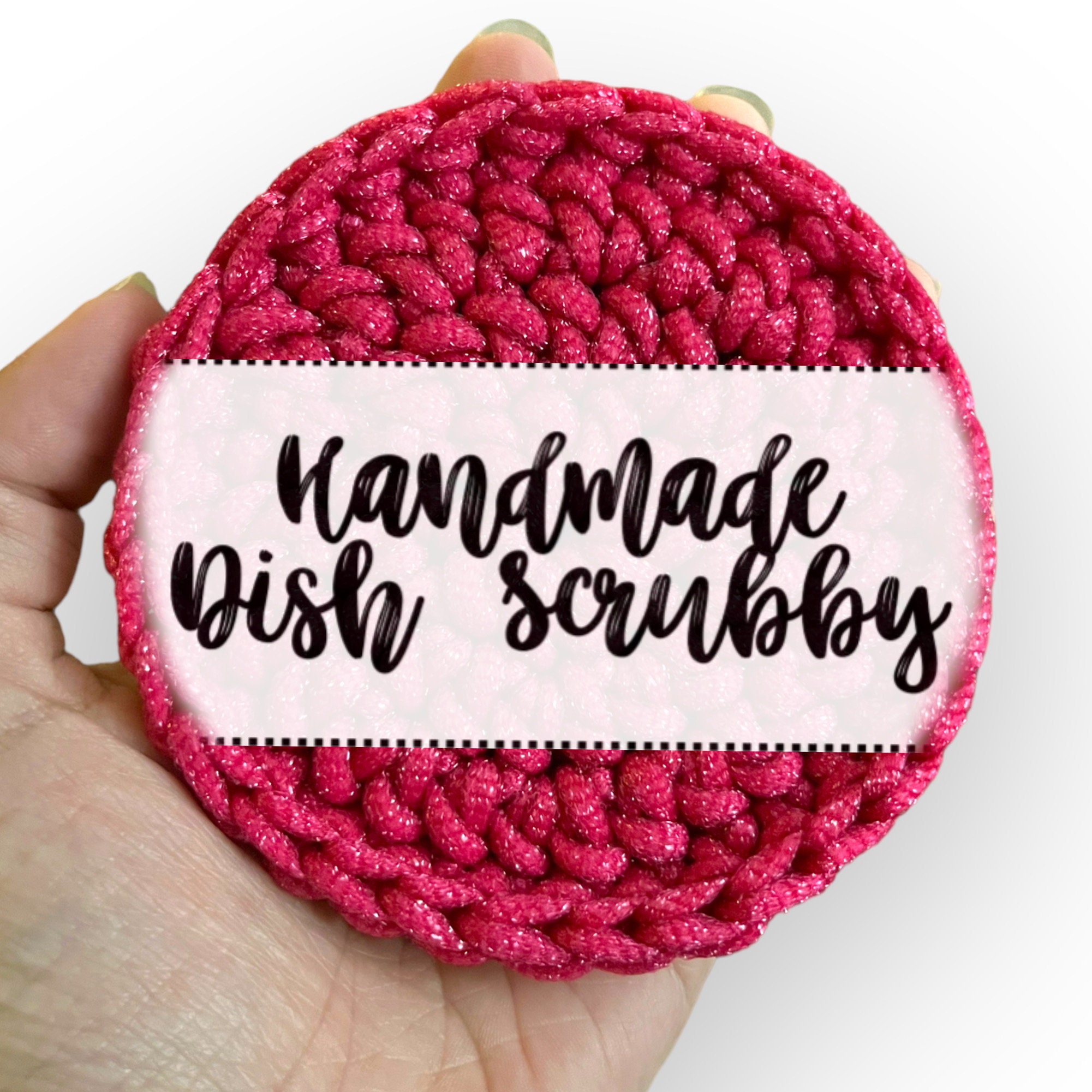 Dish Scrubby Product Tag, Printable Wrap Label, Product Sleeve ...