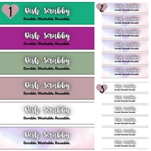 Dish Scrubby Product Tag, Printable Wrap Label, Product Sleeve ...