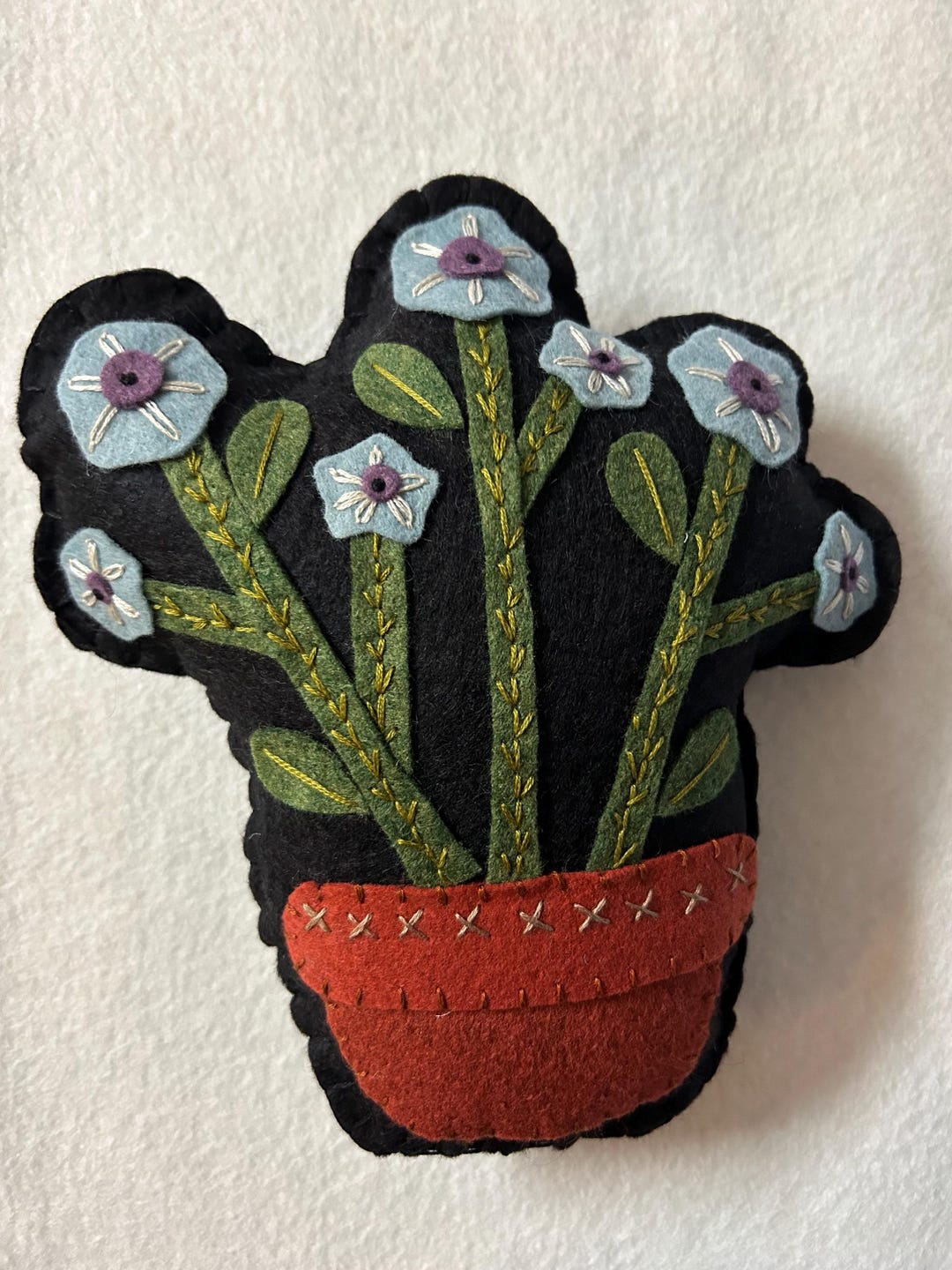 Flower Pot Shelf Sitter , Felt Flower Pots, Hand Made Shelf Sitters ...