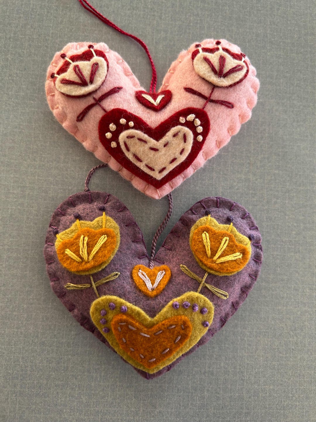 Hearts, Felt Hearts, Valentines, Valentine Hearts , Hand Made Hearts ...