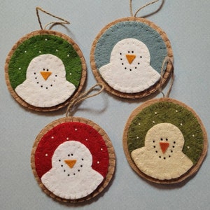 Handmade Felt Snowman Ornaments,snowmen Hand Made . - Etsy Canada