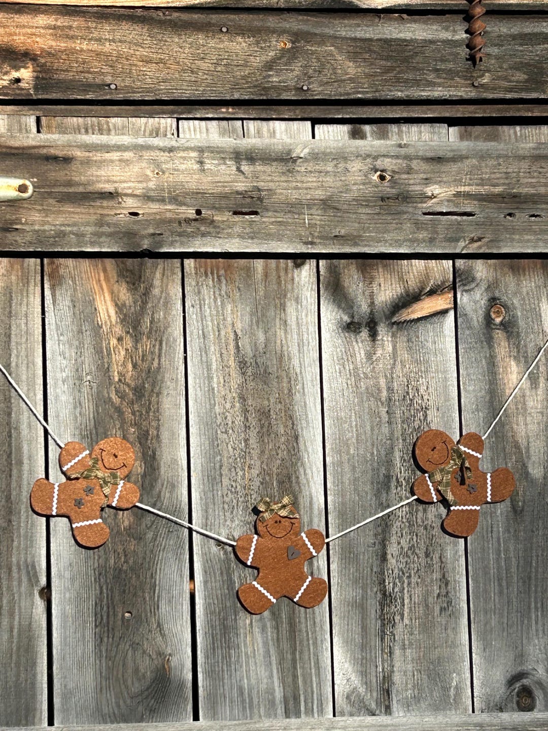 Gingerbread Felt Banner With Boys and Girls, Felt Handmade Gingerbread ...