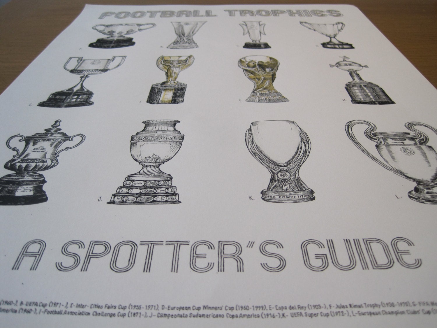 Football Trophies Spotter's Guide - Limited Edition, Hand Pulled ...