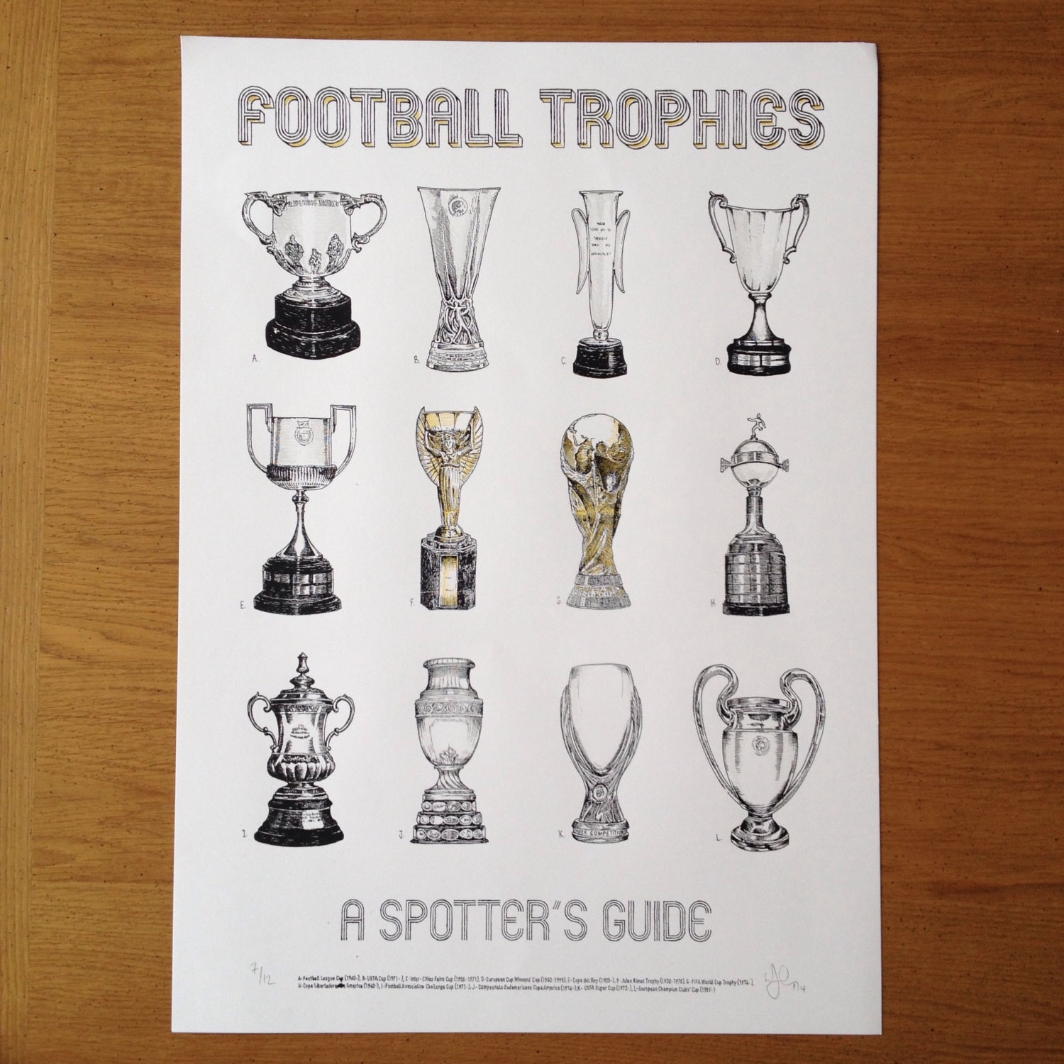 Football Trophies Spotter's Guide - Limited Edition, Hand Pulled ...