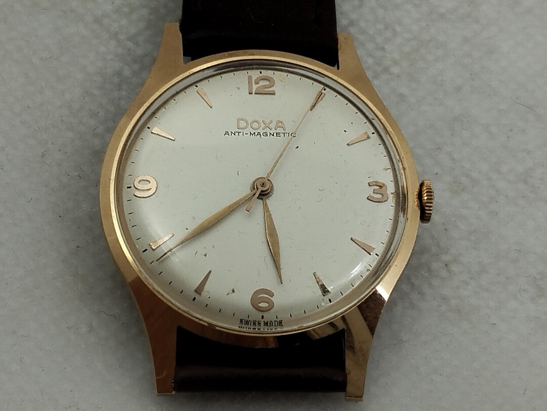 Doxa S.A Circa 1950s 14k Gold Manual Mechanical Men's Wristwatch Works ...