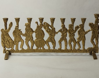 Vintage Wainberg Brass Lions of Judah Menorah, 8 X 6 Tall, 9 Candle ...