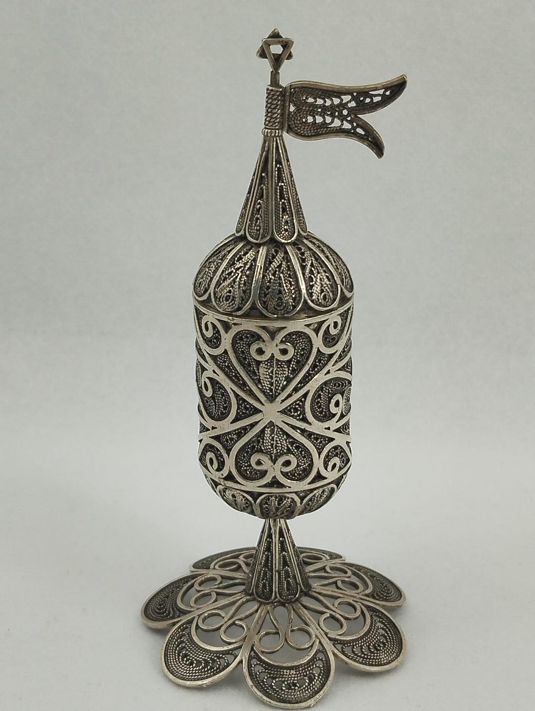 Judaica Besamim Spice Tower Box Filigree 925 Silver Handmade Rare ...