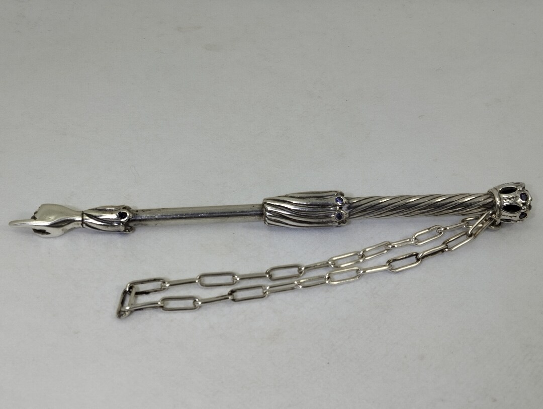 Judaica Torah Yad Pointer Silver 925 With Amethyst Beautiful Handmade ...