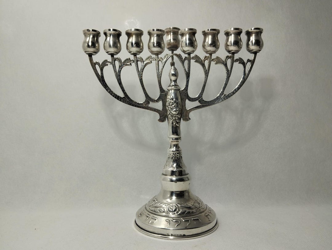 Rare Small Vintage Hanukkah Menorah Israel Made Hazorfim Silver 800 - Etsy