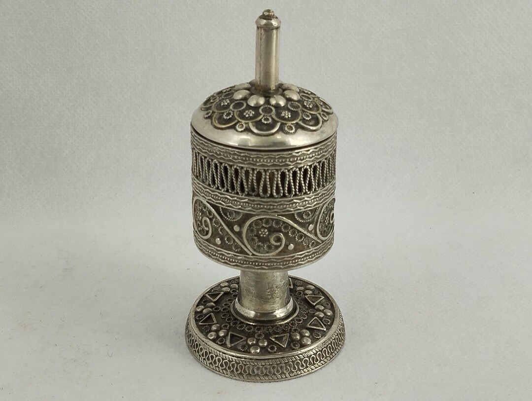 Judaica Silver 925 Besamim Spice Box Rare Old Vintage Handmade - Etsy