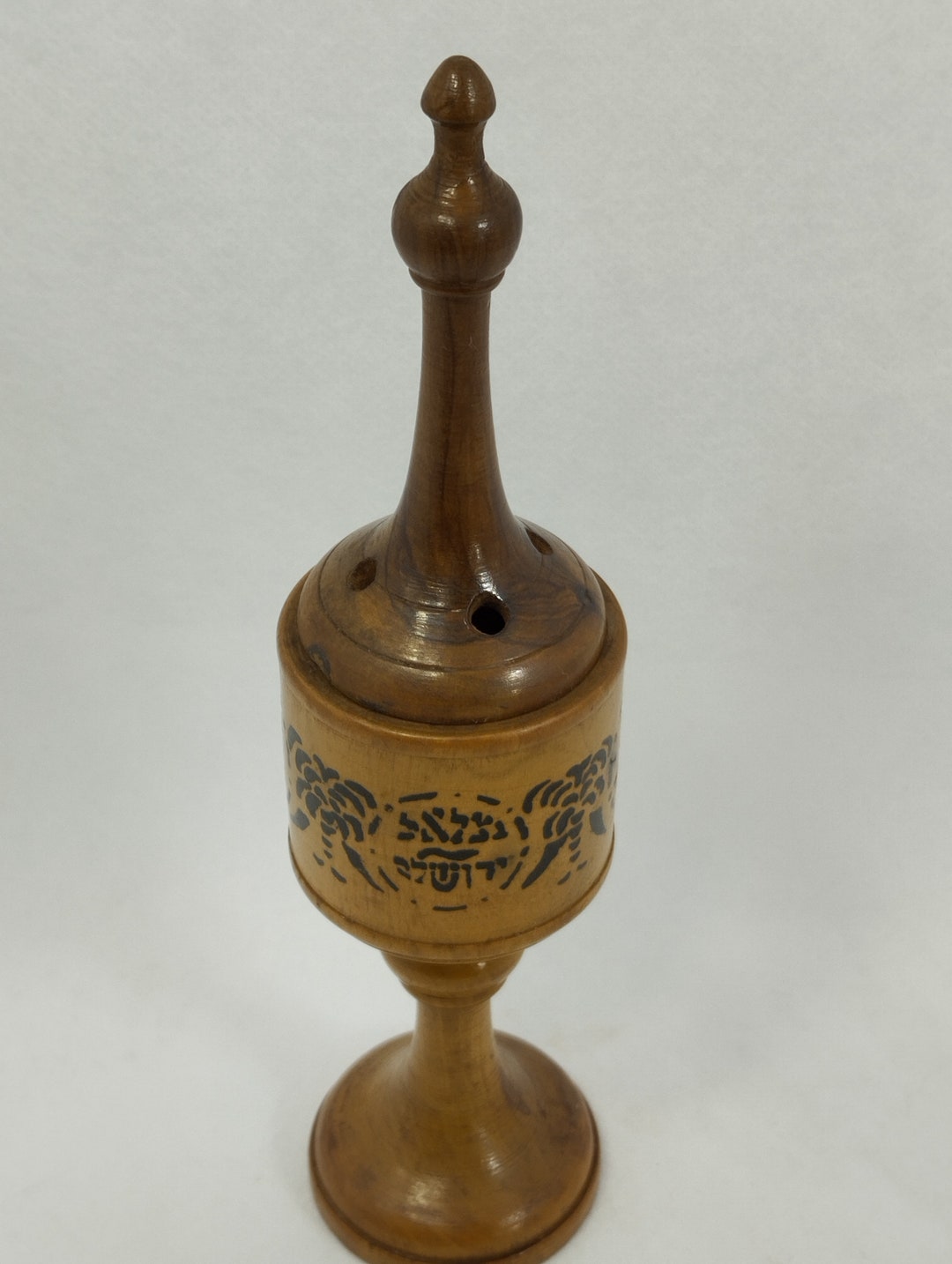 Bezalel Yerusalem Besamim Spice Tower Box Olive Tree Wood Rare Old ...