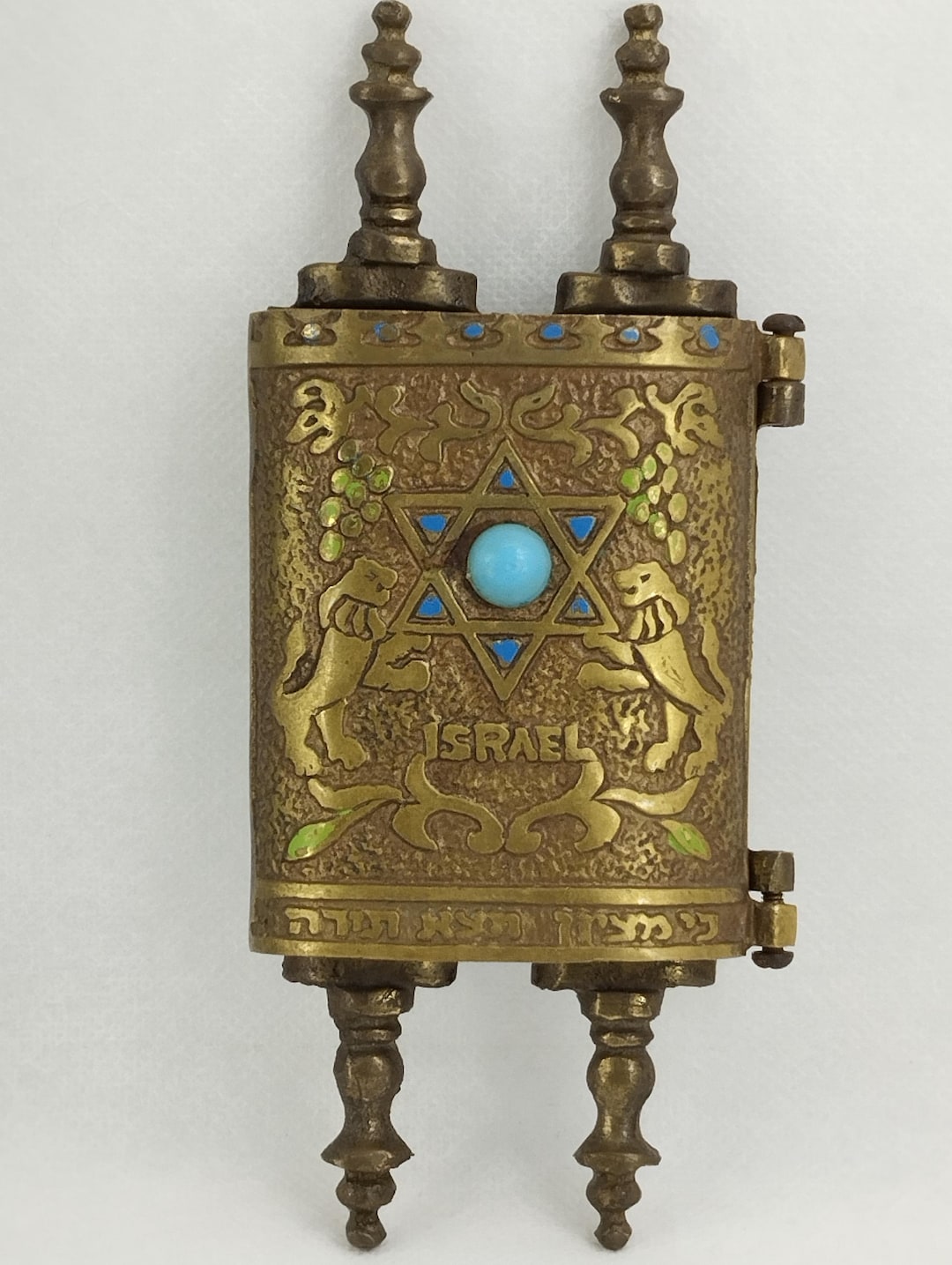 Judaica Torah Shaped Solid Brass Table Desktop or Wall Decoration Charm ...