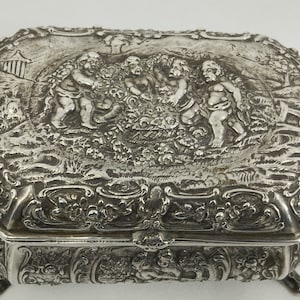 Antique Silver Germany Hallmarked Jewelry Box - Etsy