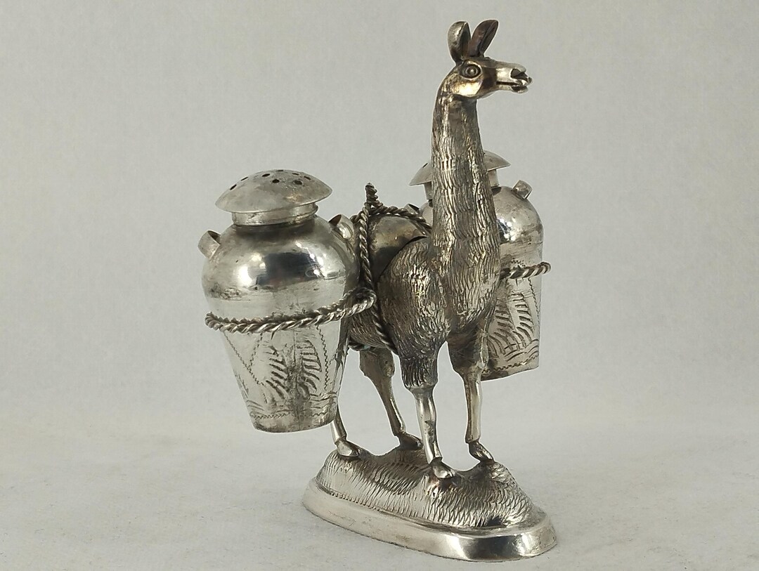 Vintage Llama 104 Grams Silver Salt Pepper Set Peru Silver Hallmarks - Etsy