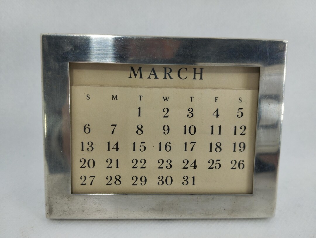 Vintage TIFFANY & CO Sterling Silver Desk Frame Perpetual Calendar - Etsy