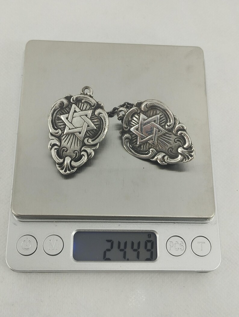 Judaica Tallit Prayer Shawl Clips Holders Antique Sterling Silver - Etsy